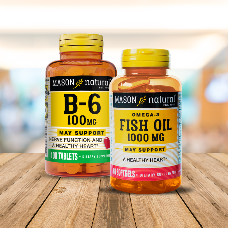 Pack Omega-3 Fish Oil 1000 MG (60 SOFTG) + B6 100 MG (100 TAB)